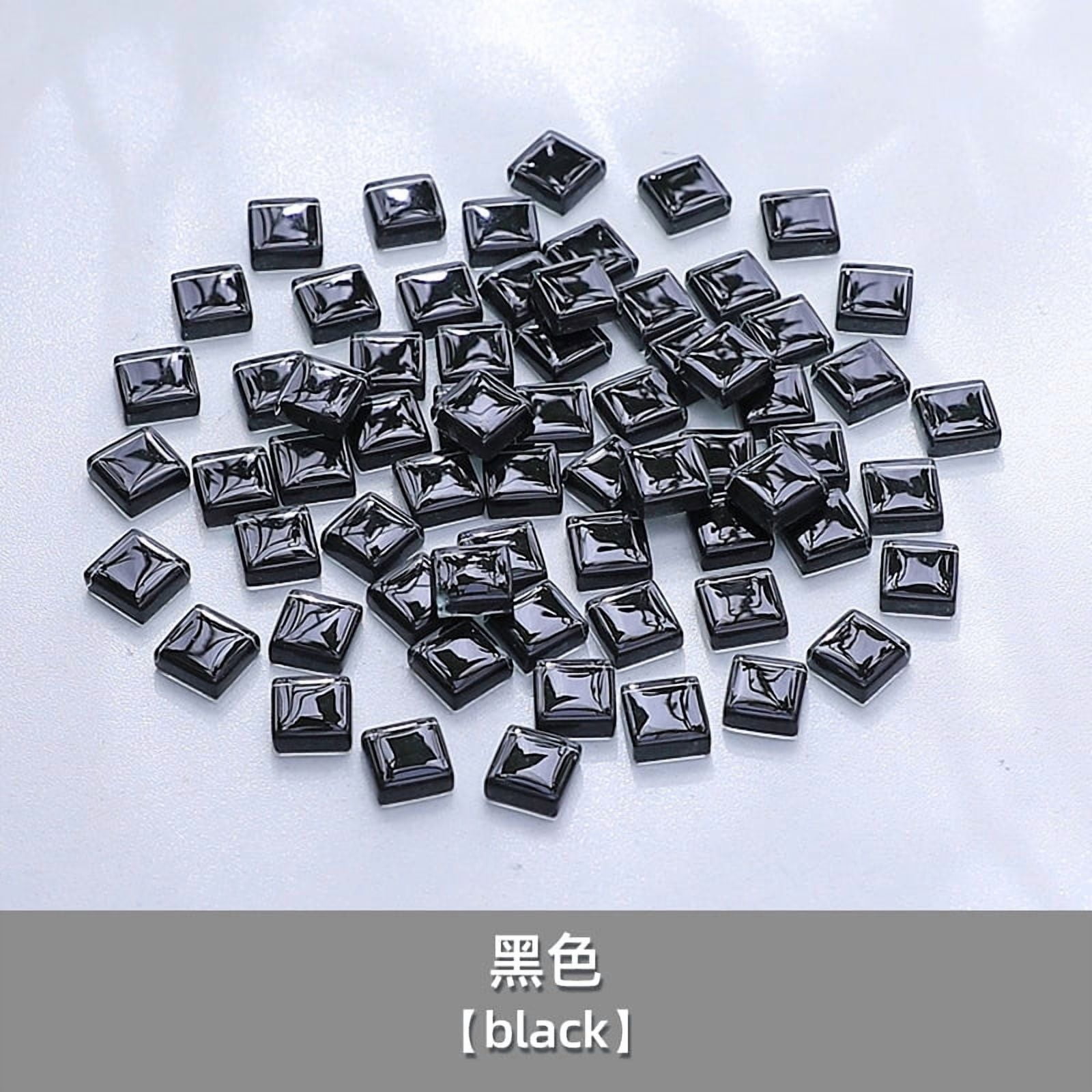 Zhuge 200 Pcs 1×1cm Square Laser-Cut Crystal Glass Mosaic Tiles, DIY ...