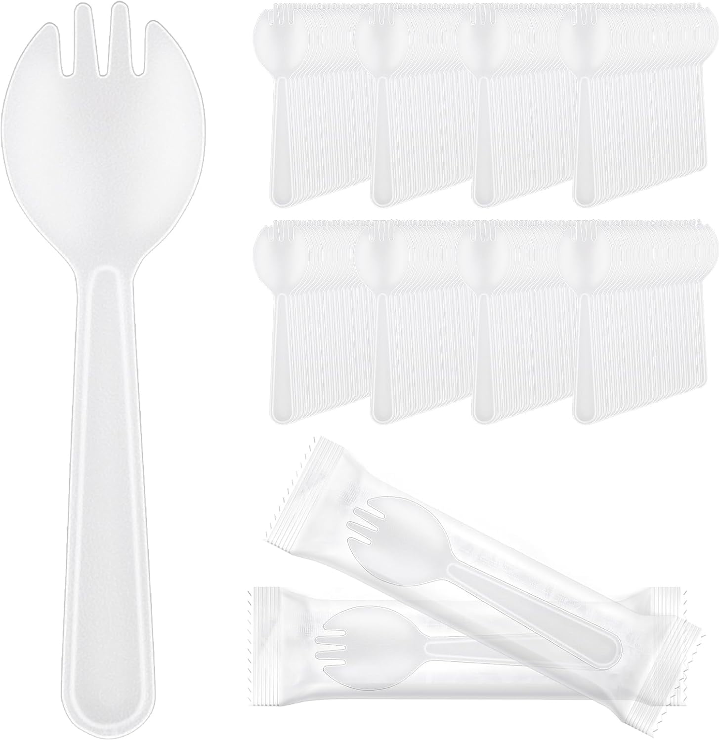 Zhuge 200pcs Disposable Sporks, Heavy Duty Disposable Utensils ...