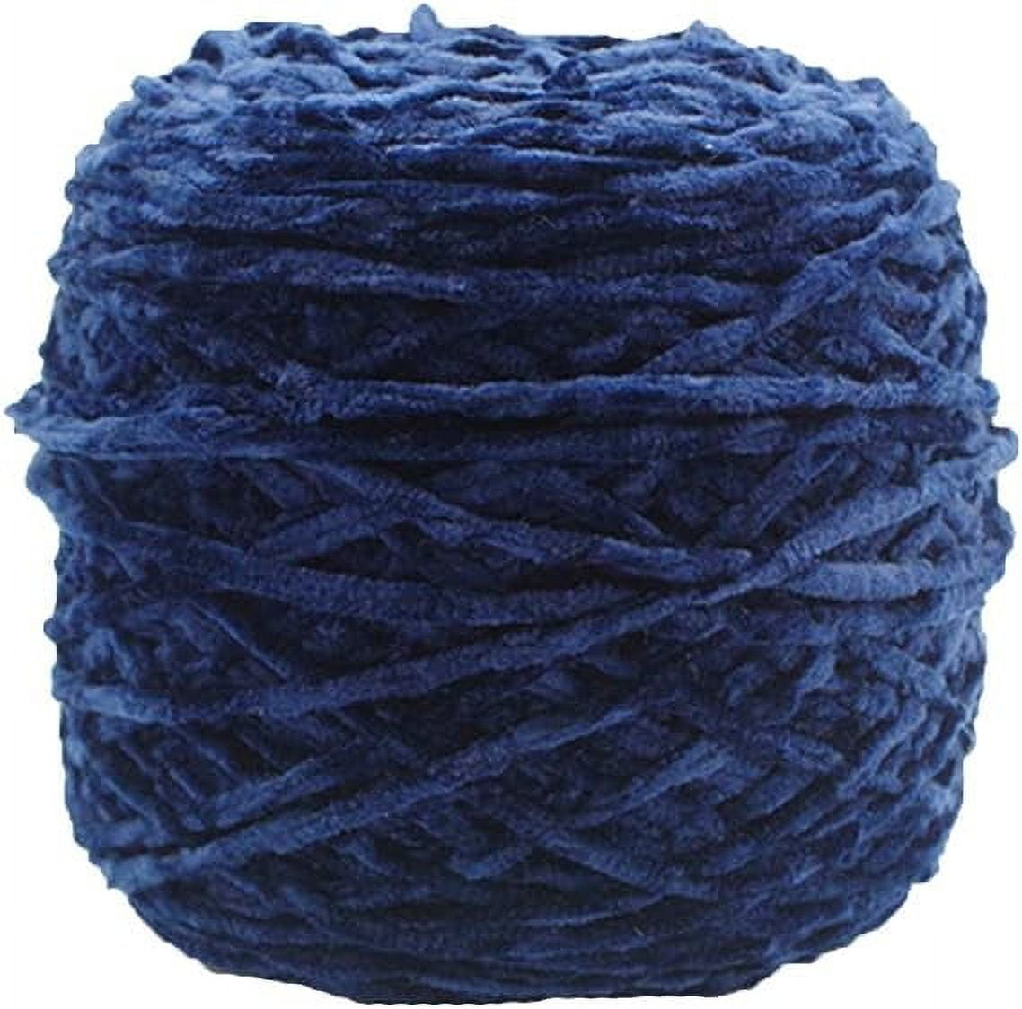 Zhuge 250g Chenille Velvet Yarn Deep Blue Bulky Vegan Soft Yarn Velvet ...