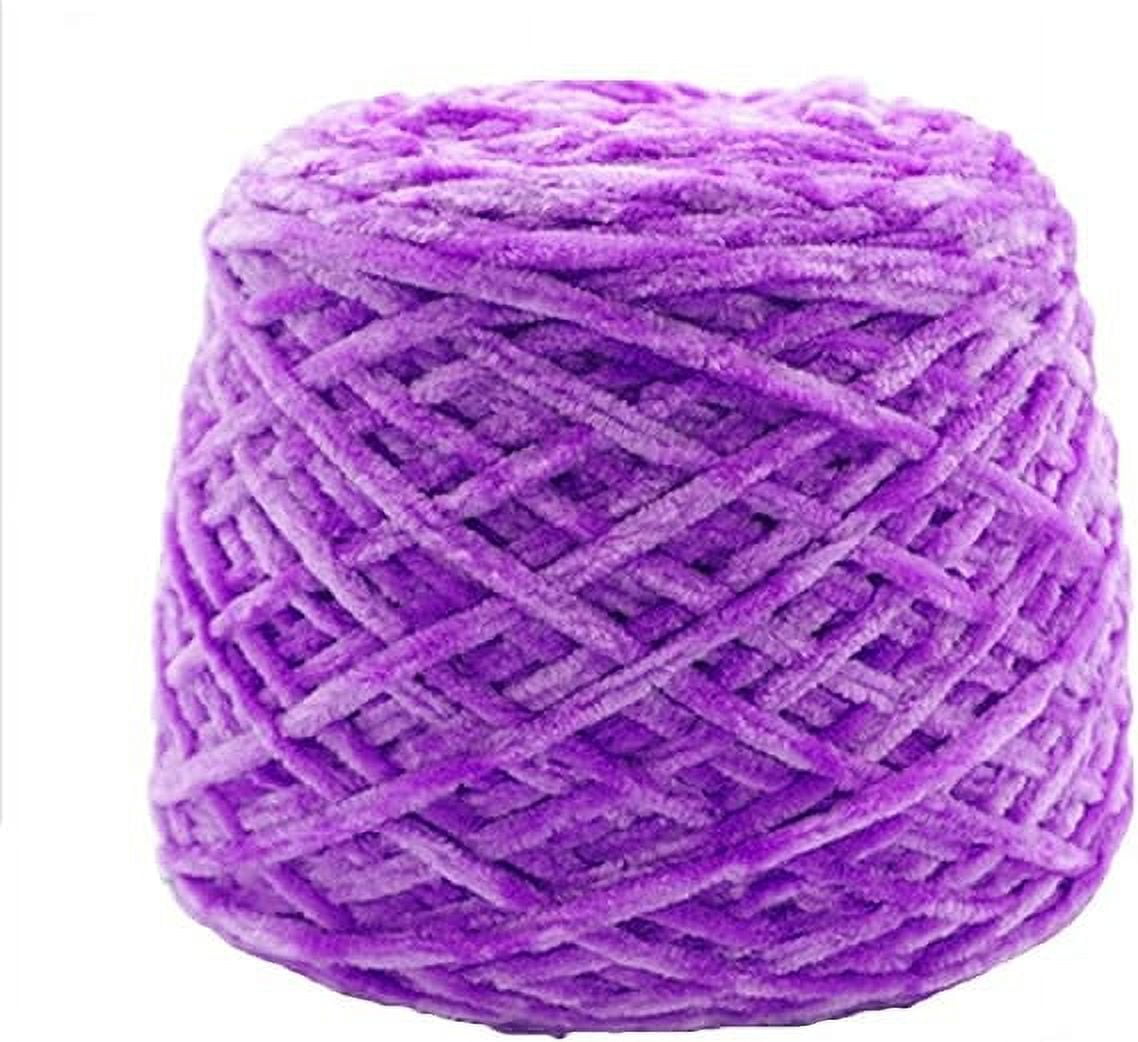 Zhuge 250g Chenille Velvet Yarn Light Purple Bulky Vegan Soft Yarn ...