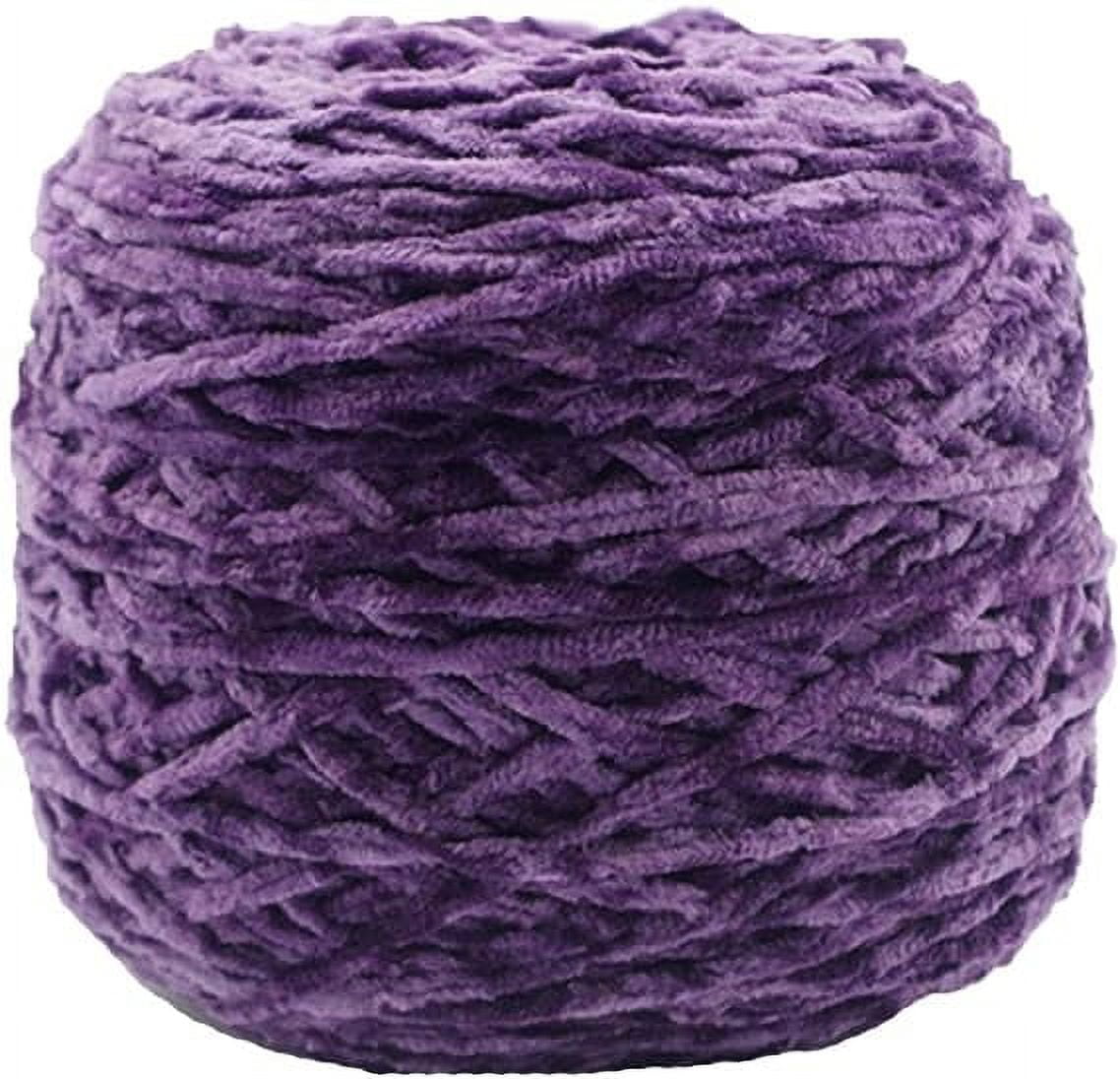 Zhuge 250g Chenille Velvet Yarn Violet Bulky Vegan Soft Yarn Velvet ...