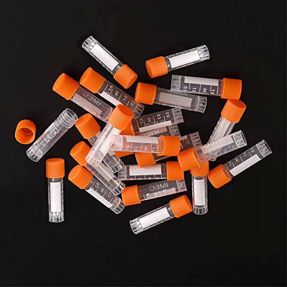 Zhuge 25pcs 2ml Lab Plastic Frost Test Tubes Vial Seal Cap, Graduated ...
