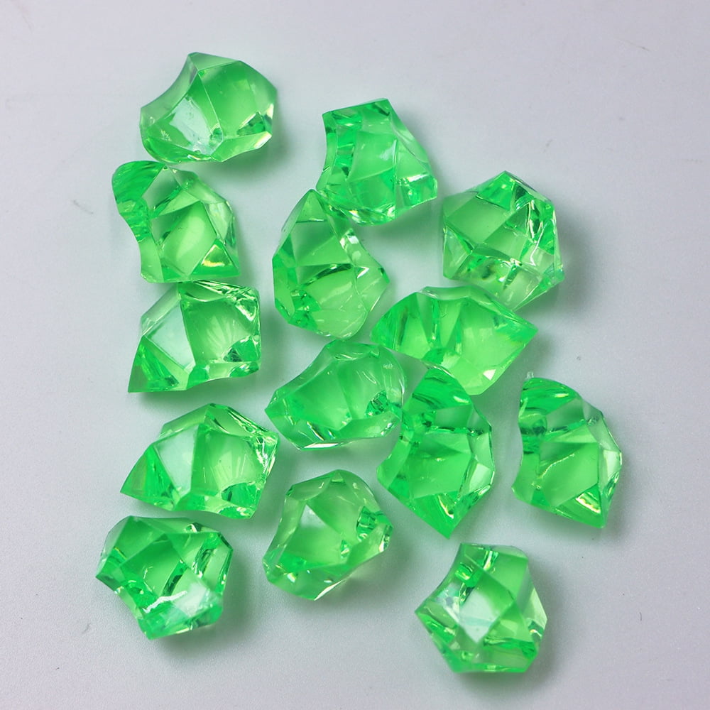 Zhuge 280PCS（1.1 lb） Emerald Green Fake Ice Rocks, Acrylic Gems ...