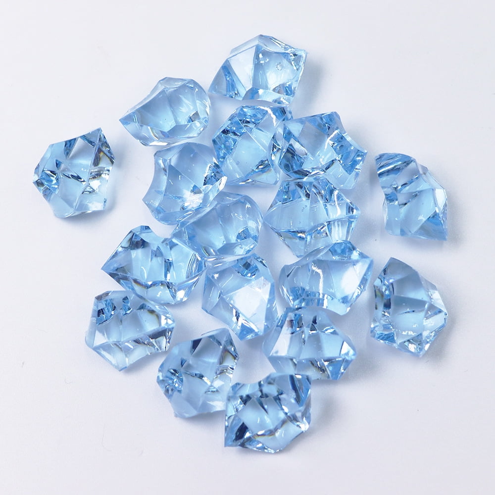 Zhuge 280PCS（1.1 lb） Light Blue Fake Ice Rocks, Acrylic Gems Crystals ...