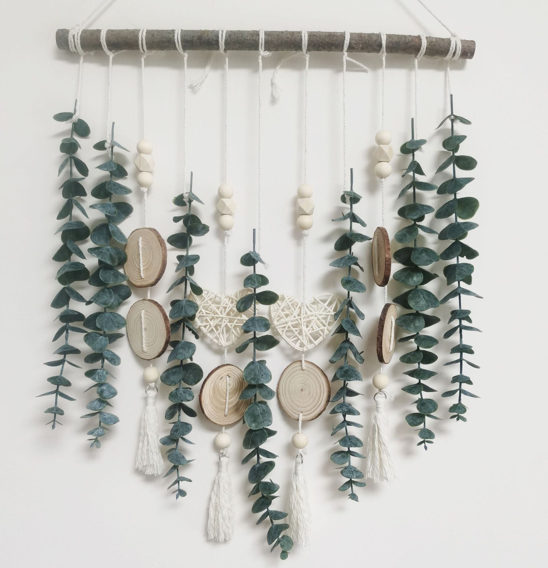 Zhuge 2Pcs Artificial Eucalyptus Wall Decor Fake Greenery Leaves Stems Wall Hanging Plants on 15 ...