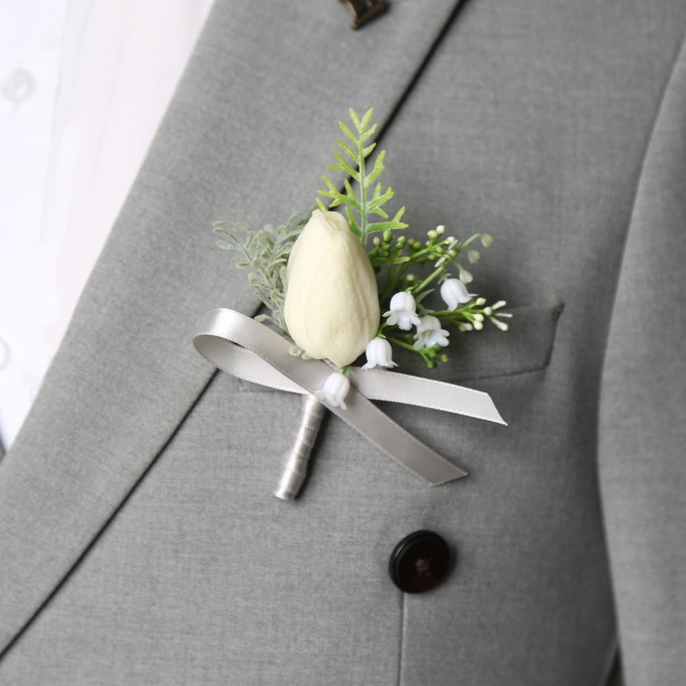 Zhuge 2pcs boutonniere pins for Men Groom and Best Man Boutonnieres ...