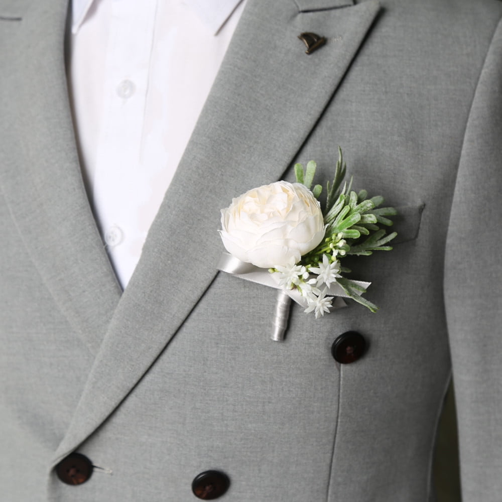Zhuge 2pcs boutonniere pins for Men Groom and Best Man Boutonnieres ...