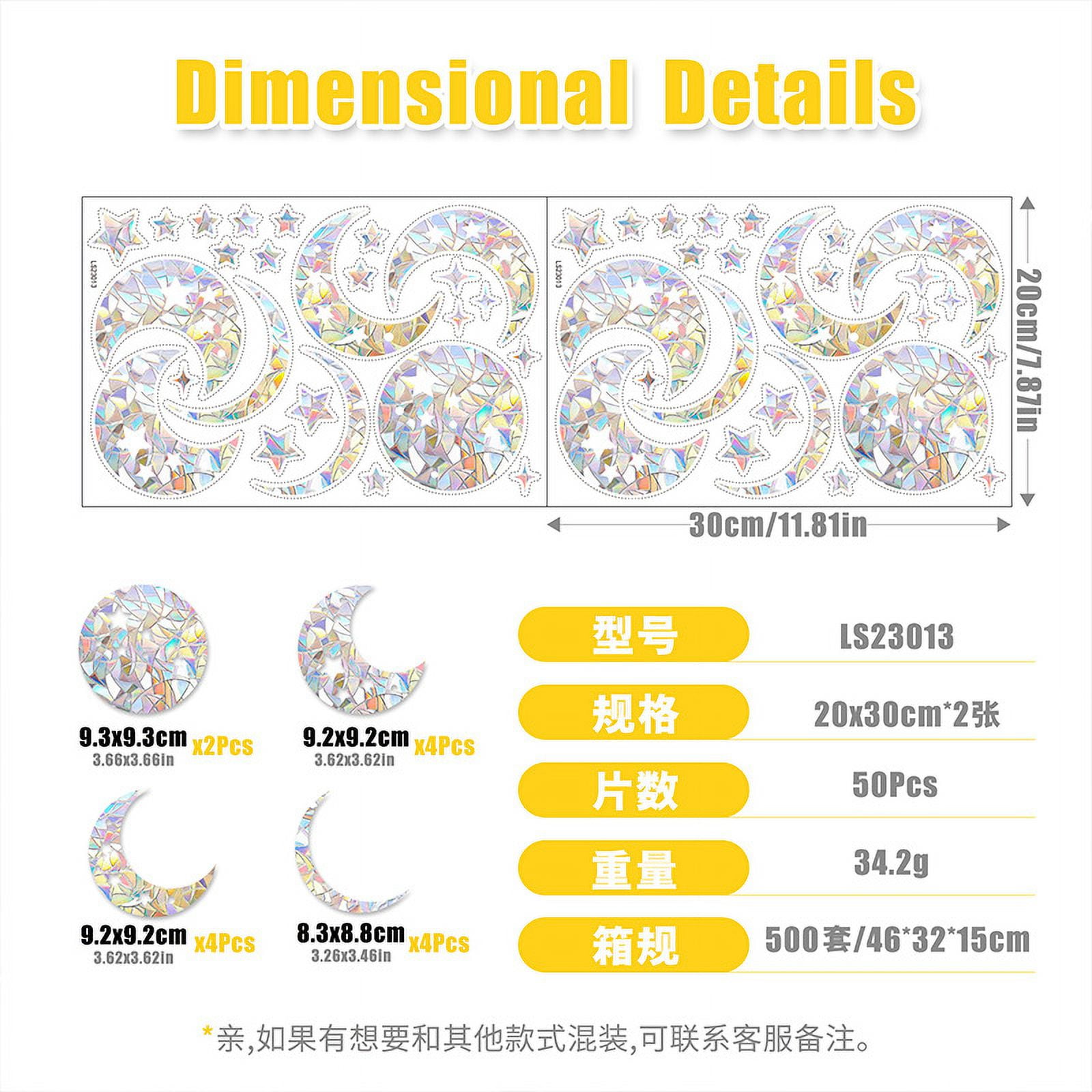 Zhuge 50 Pieces Window Clings - Anti-Collision Window Decals to Save ...