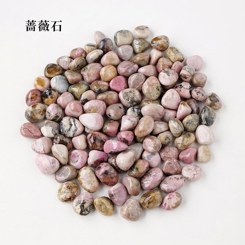 Zhuge 500g Natural Crystal Stone Polishing Rolling Stone 1.5-2cm Pink ...