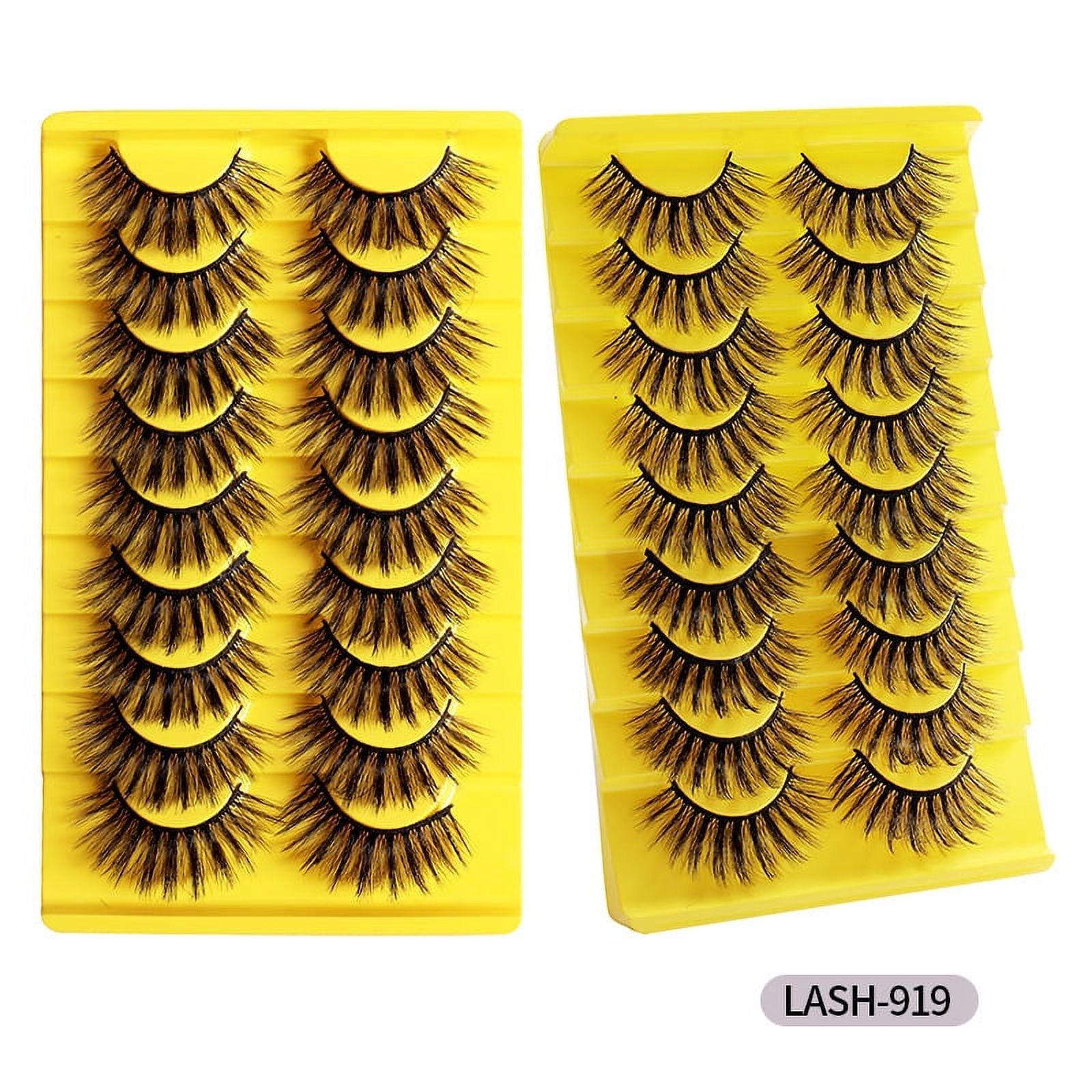 Zhuge 9 Pairs Wispy Faux Mink Lashes Fluffy Eye Lashes Natural Look ...