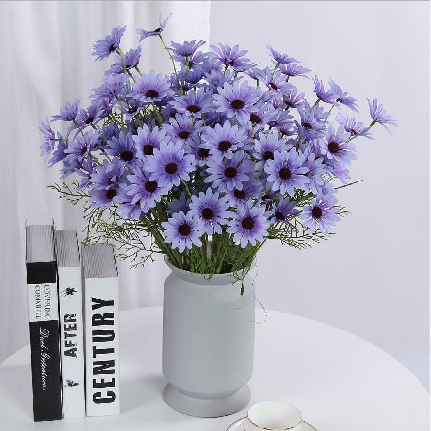 Zhuge Artificial Flowers 12 Bundles Artificial Silk Daisy Fake Flowers ...