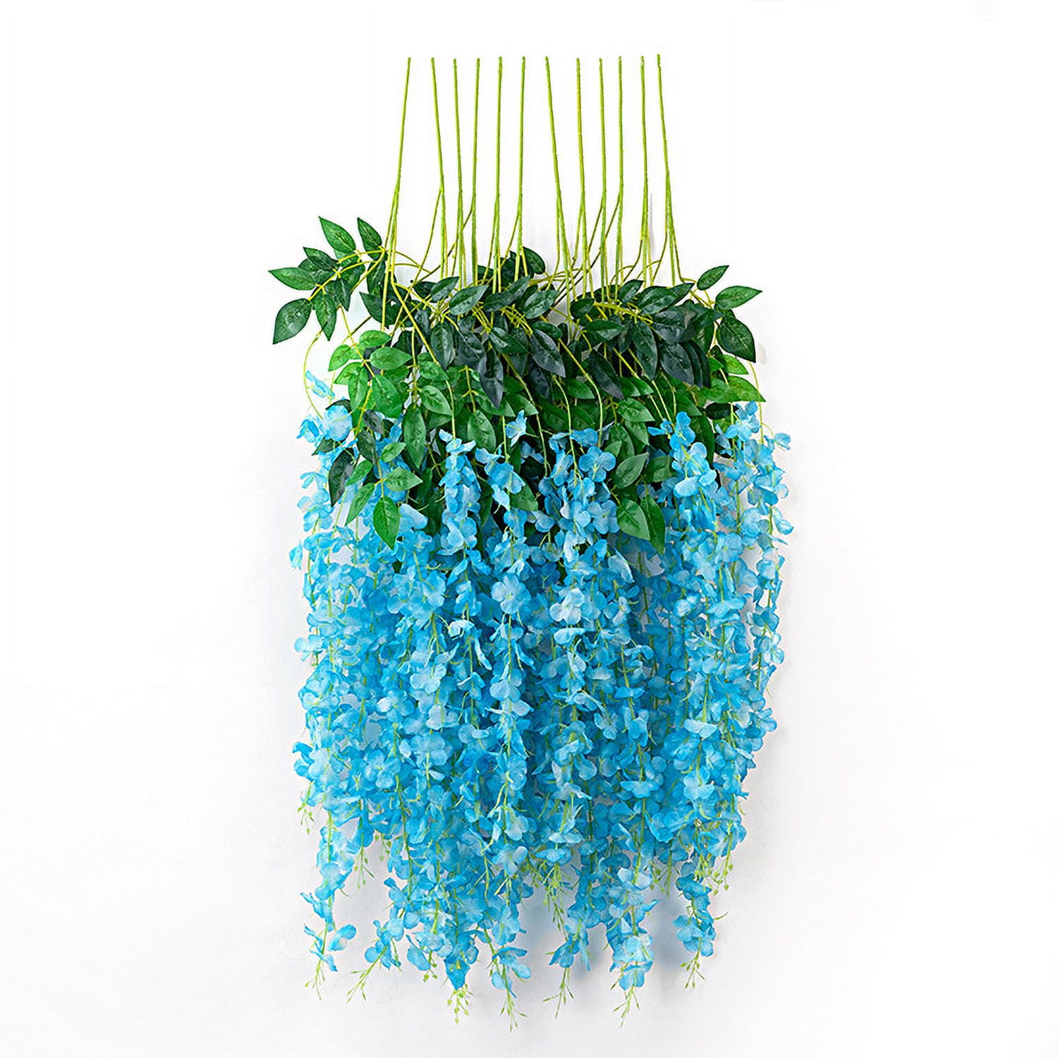 Zhuge Blue Wisteria Hanging Flowers, 12 Pack Flower Vines, Fake ...
