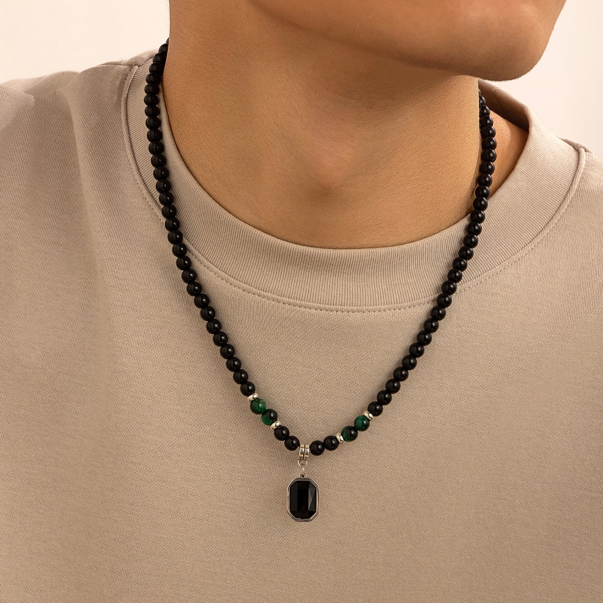 Zhuge Bohemian Stone Bead Choker Necklace, Handcrafted Tribal Style ...