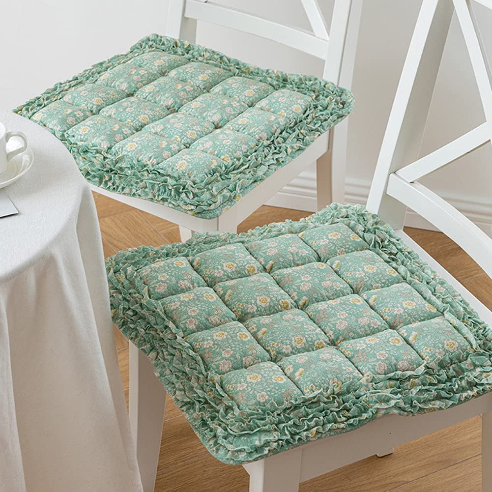 Zhuge Boho Ruffled Patchwork Chair Cushion Pad with Ties No Slip ...