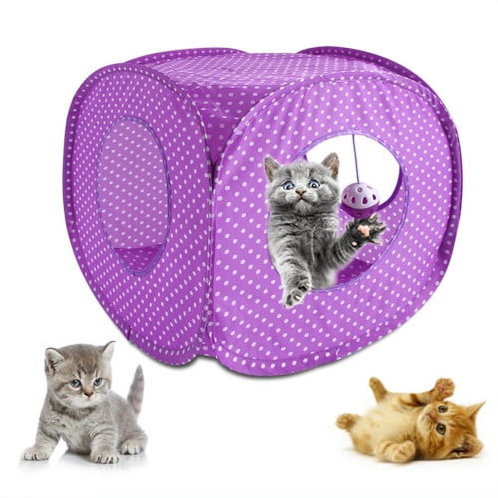 Zhuge Cat Toy,Wave Dot Pattern Pet Hideaway Collapsible Recreational ...