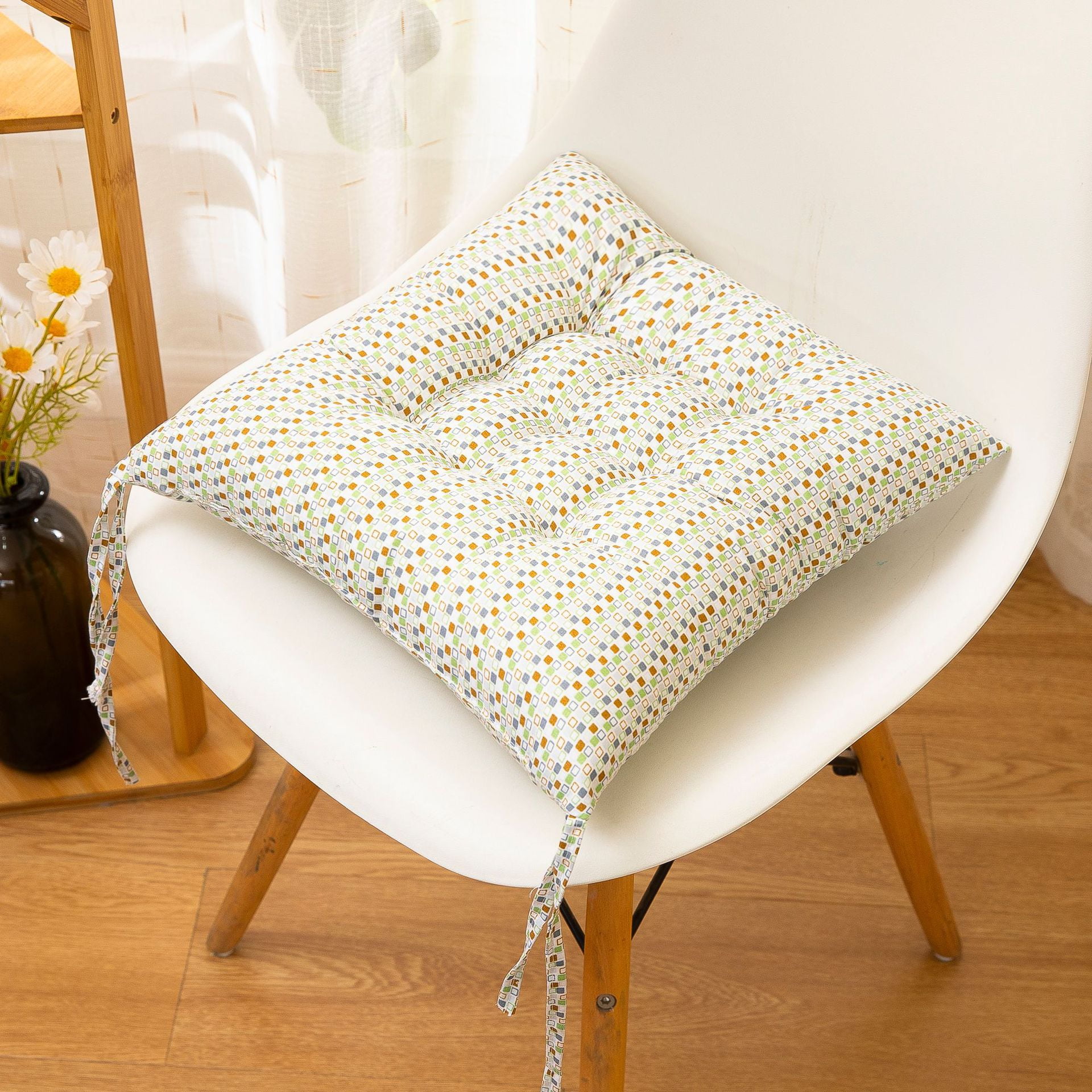 Zhuge Chair Cushion Memory Foam Pads Tufted Slip Non Skid Rubber Back ...