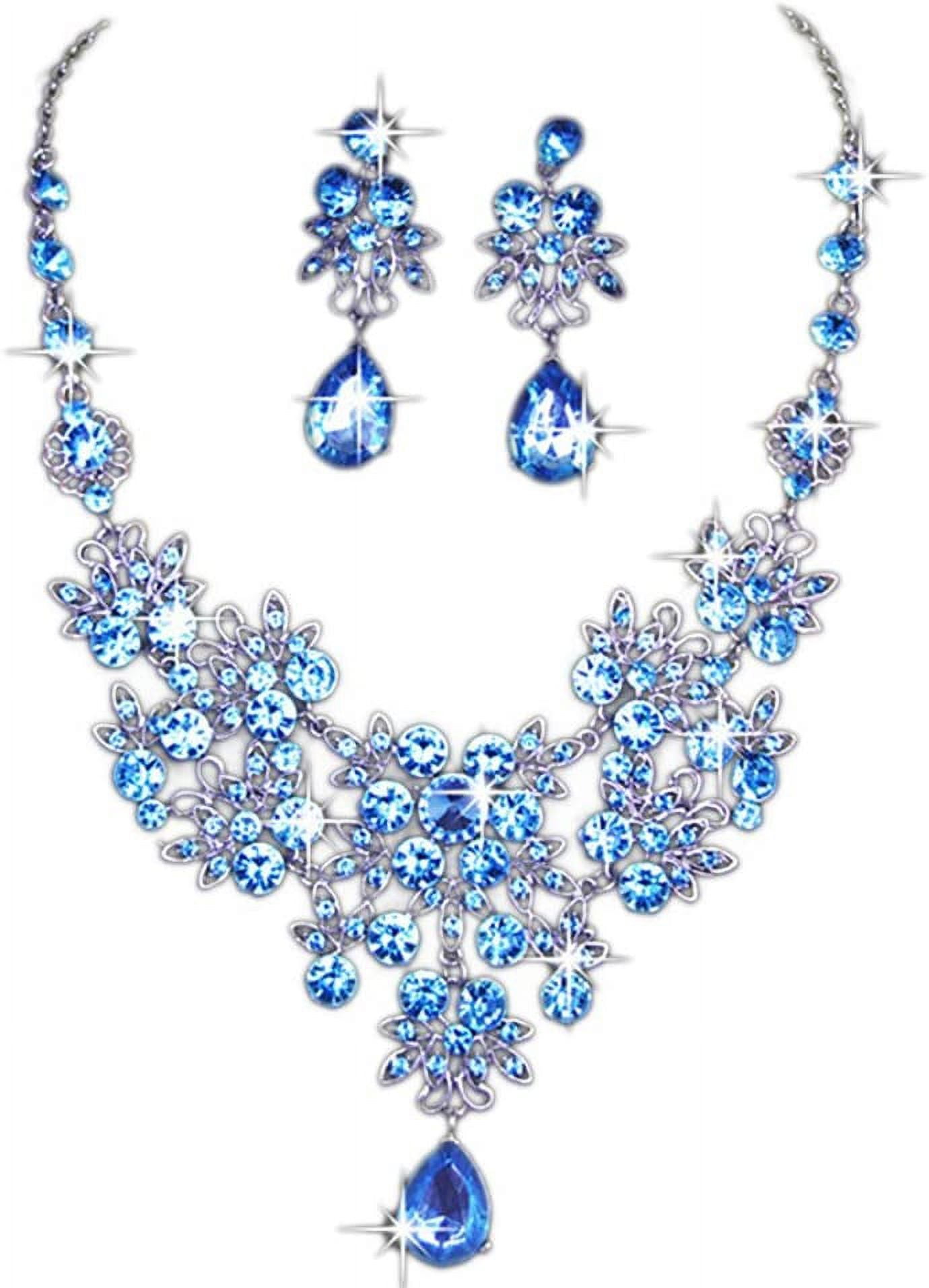Zhuge Charm Wedding Bridal Crystal Necklace Earrings Jewelry Set Fine ...