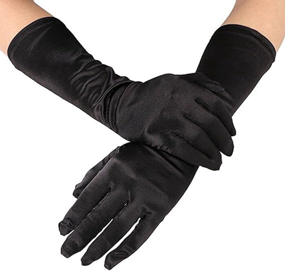 Zhuge Classic Adult Size Long Opera Length Satin Gloves 15