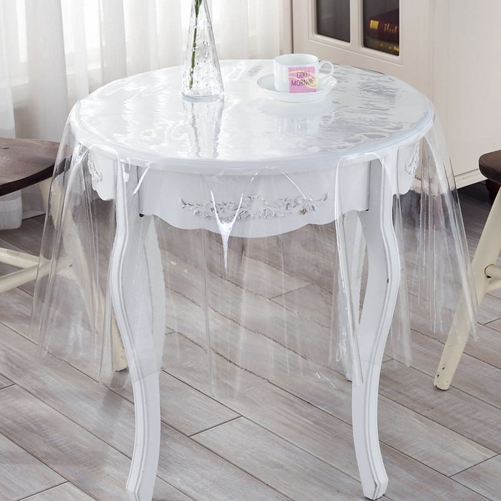 Zhuge Clear Vinyl Tablecloth Protector Waterproof/Oil-Proof Plastic ...