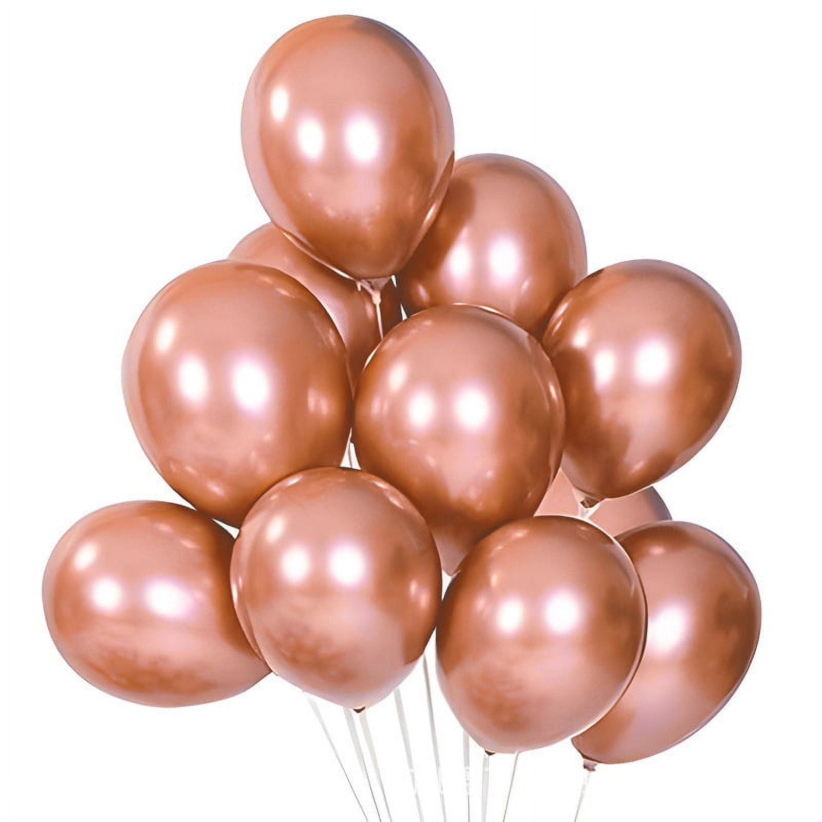Zhuge Coppery Metallic Balloons 10 Inch 60 Pcs Chrome Balloons Latex ...
