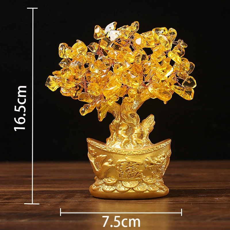 Zhuge Feng Shui Citrine/Yellow Crytal Money Tree with Chinese Dragon ...