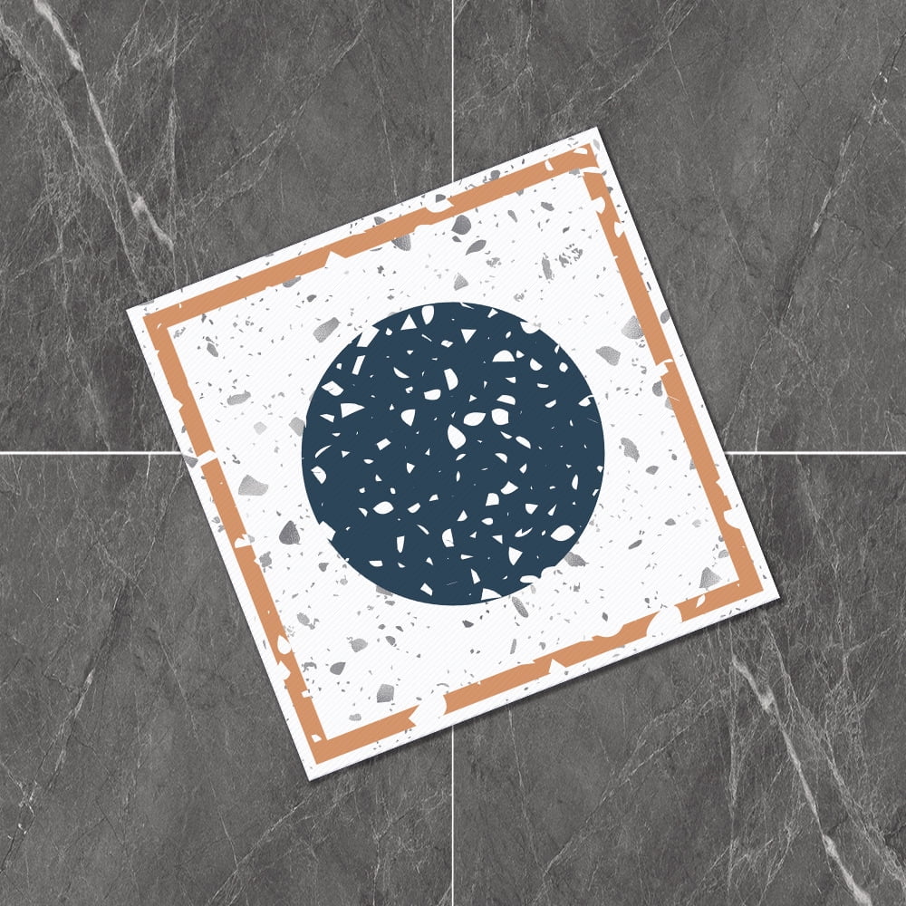 Zhuge Floor stickers self-adhesive living room floor beautification PVC tiles terrazzo texture ...