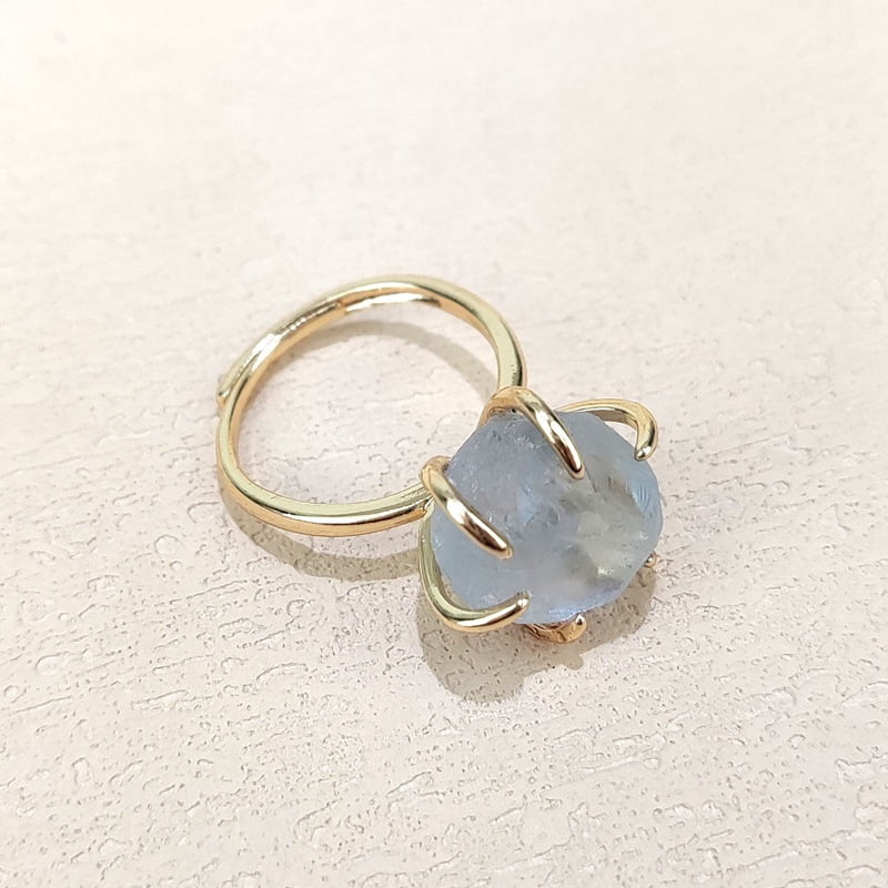 Zhuge Handmade Adjustable Crystal Ring, Irregular Gemstone Birthday Gift for Her, Unique ...