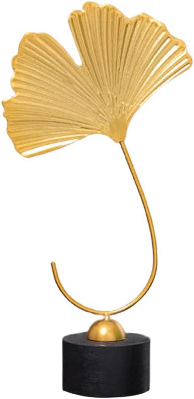 Zhuge Modern Ginkgo Leaf Statues with Base, Metal Ginkgo Wine Cellar ...