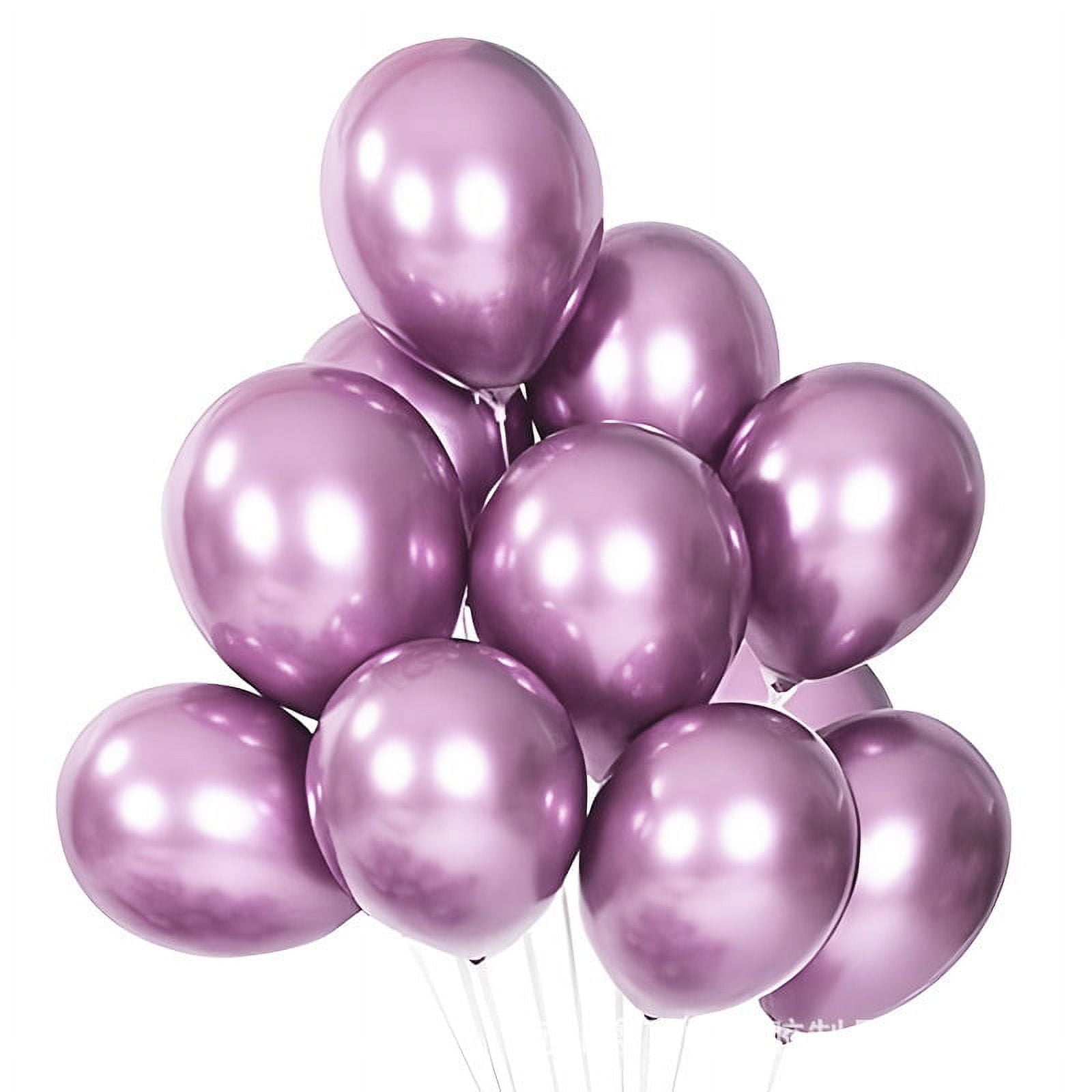 Zhuge Pink Metallic Balloons 10 Inch 60 Pcs Chrome Balloons Latex Party ...