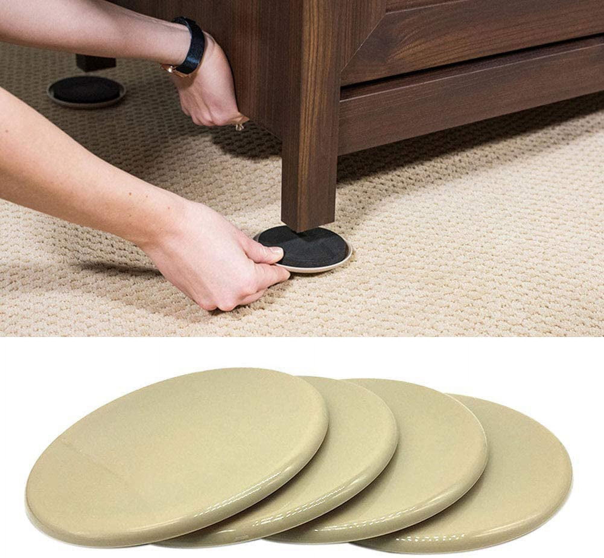 Zhuge Round Furniture Sliders, 8 pcs Reusable Furniture Moving Pad ...