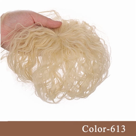 Zhuge Small Area Short Curly Human Hair Topper Fluffy Curly Hair Topper ...