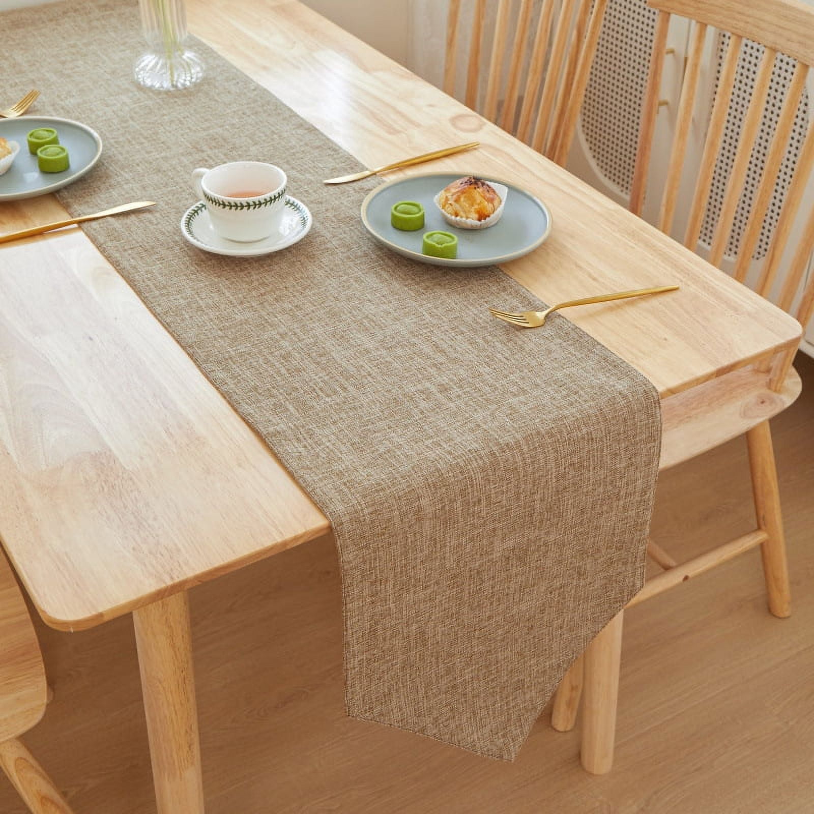 Zhuge Solid Color Linen Table Runner, Simple Long Strip Design ...