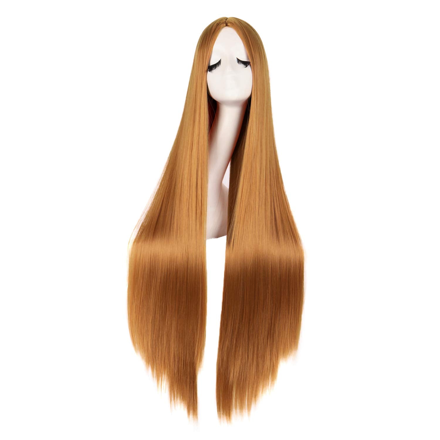Zhuge Super Long 100CM Straight Wig No Bangs Middle Parted Rose Network ...