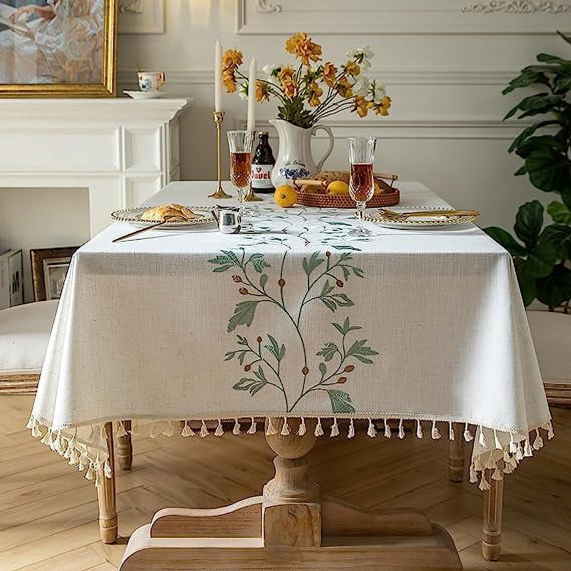 Zhuge Tablecloth for Dining Table Rustic Table Cover, Farmhouse Kitchen ...