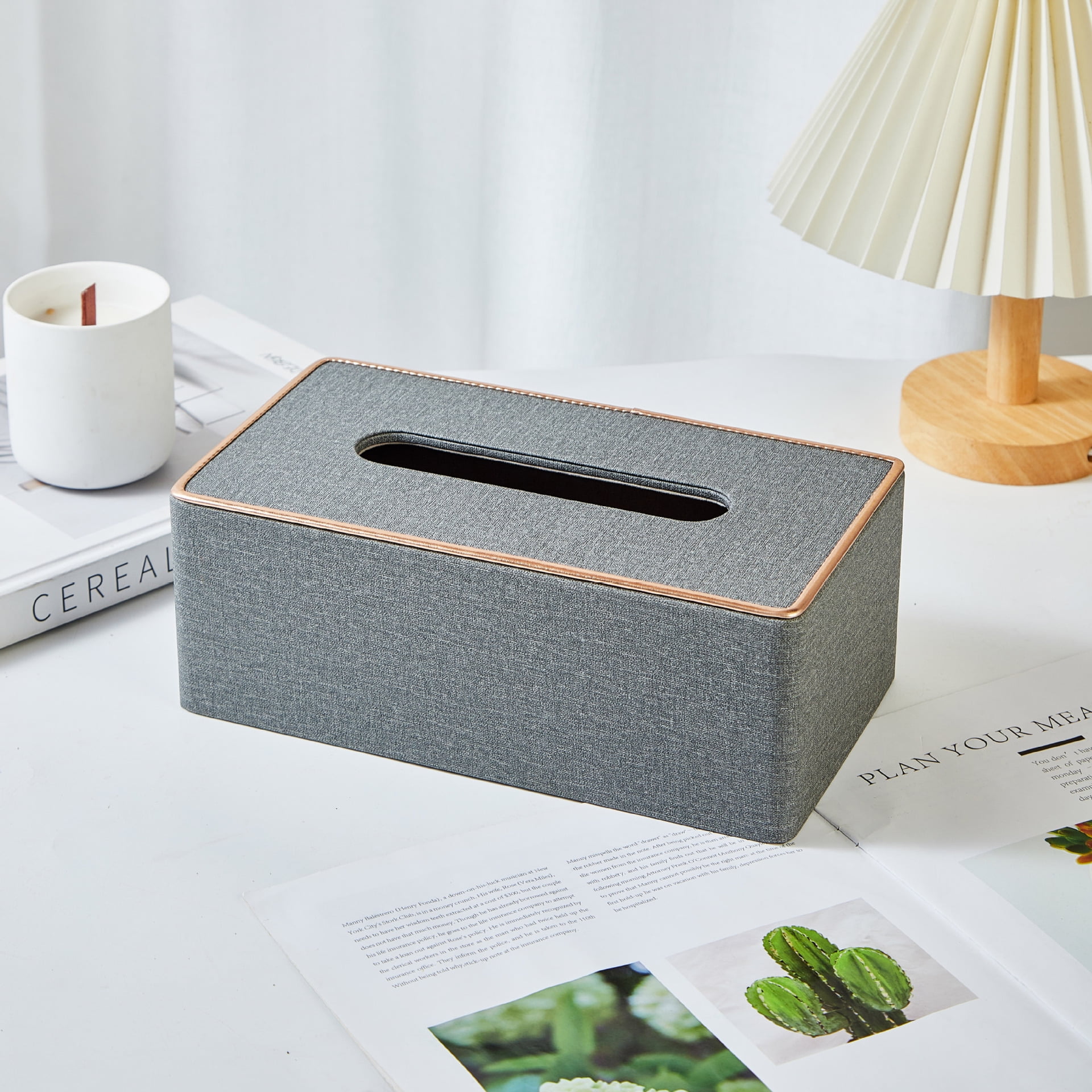 Zhuge Tissue Box Cove Rectangular,Cut Leather Tissues Cube Box Holder ...