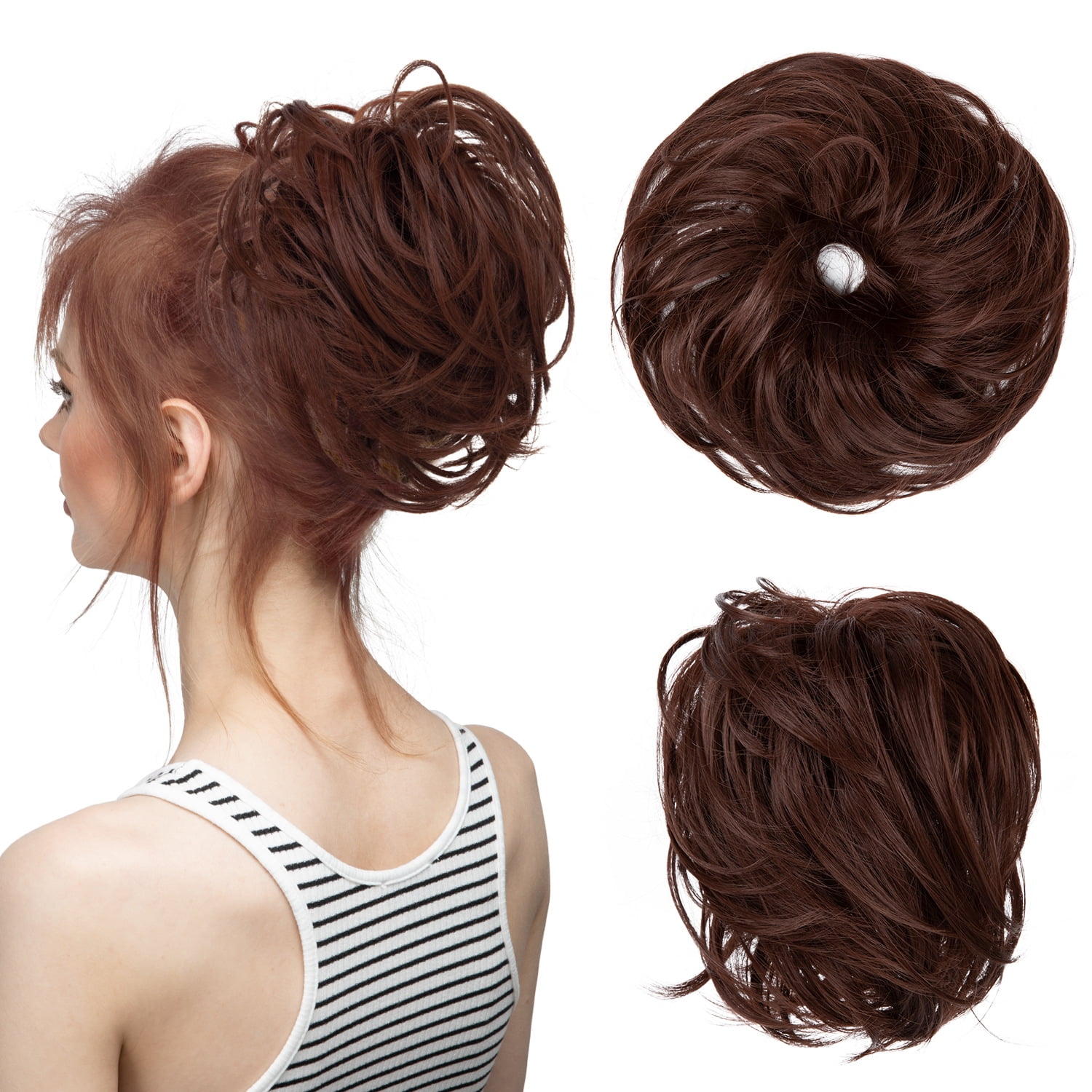 Zhuge Tousled Updo Messy Hair Bun,Clip in Hair Chignon with Side Comb ...
