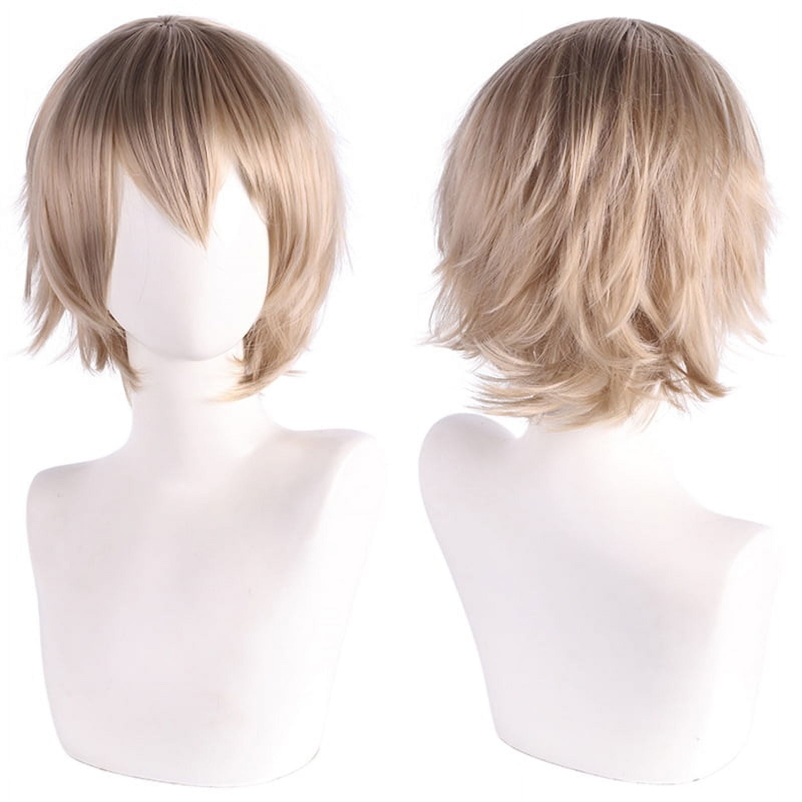 Zhuge Unisex Anime Short Hair Wig Cosplay Anime Wig Fluffy Layered ...