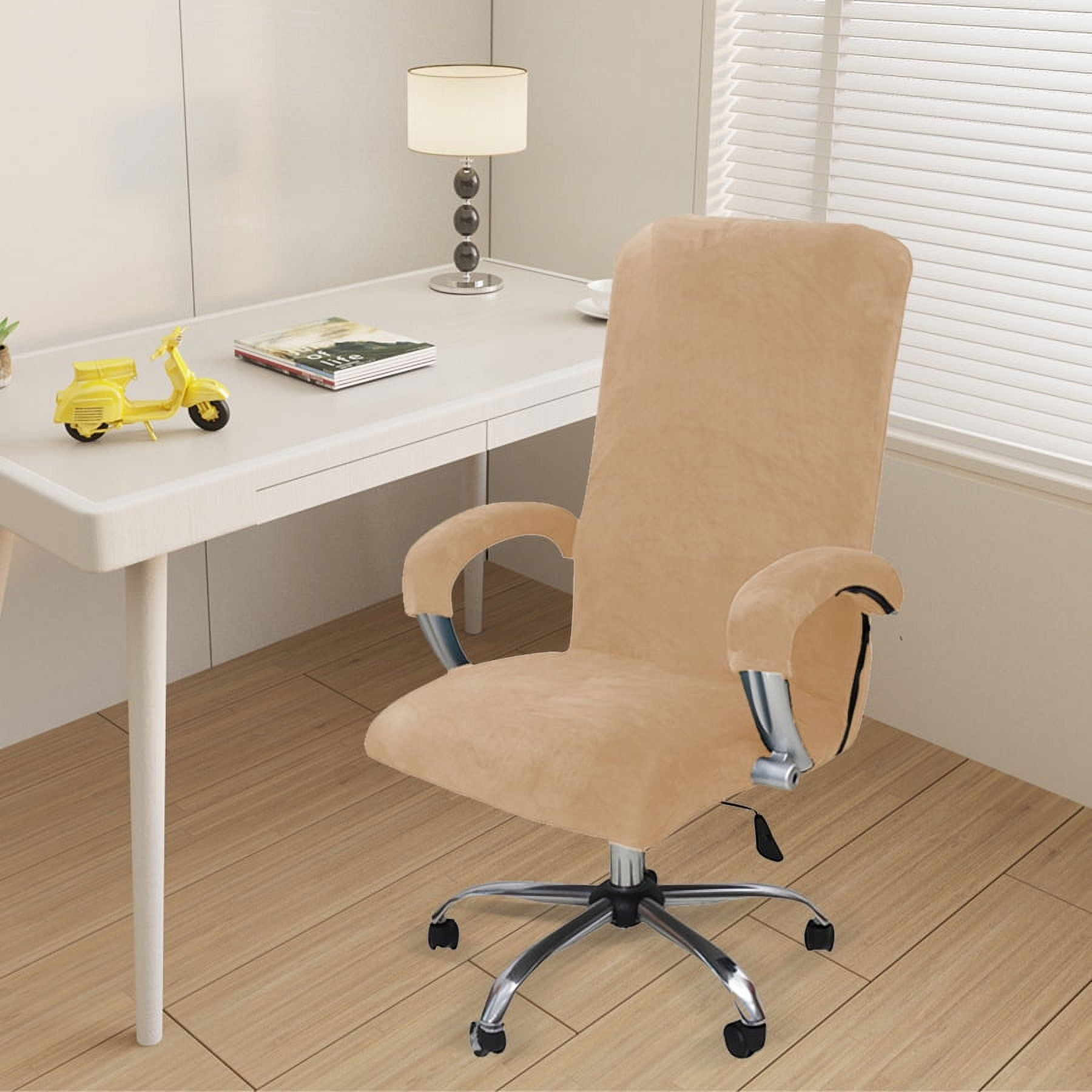 Zhuge Velvet Office Chair Cover with Arm Covers Stretch Computer Desk ...