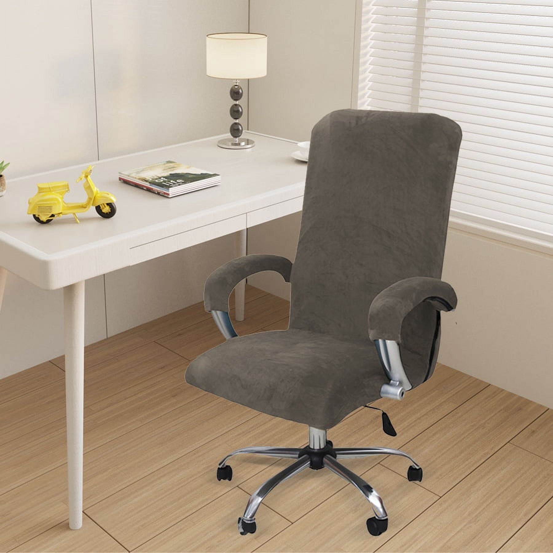 Zhuge Velvet Office Chair Cover with Arm Covers Stretch Computer Desk ...