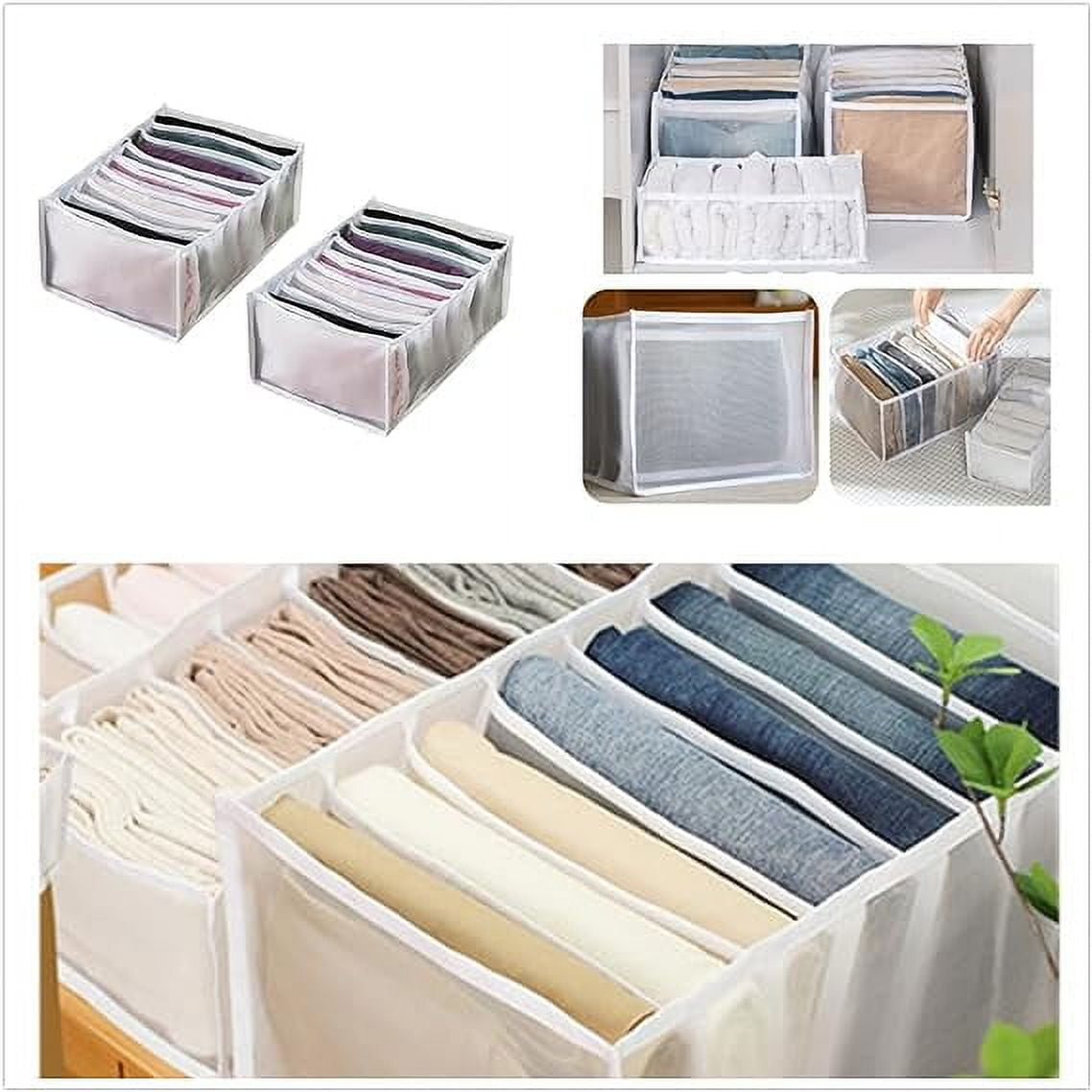 Zhuge Wardrobe Clothes Organizer 2pcs Foldable Closet Organizers Portable Storage Baskets ...