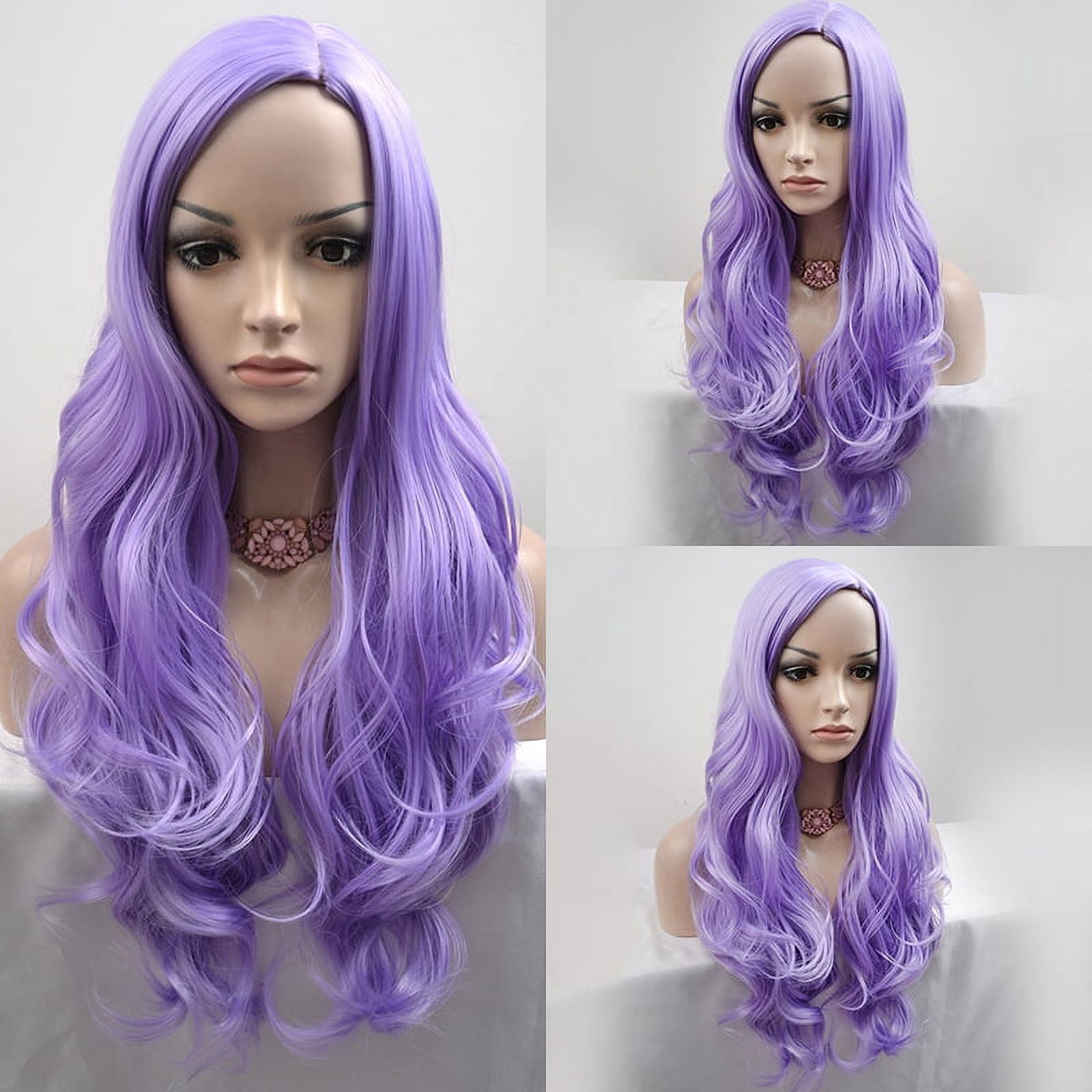 Zhuge Wavy Wig No Bangs Middle Parted Cosplay Hair for Daily Party,28in ...