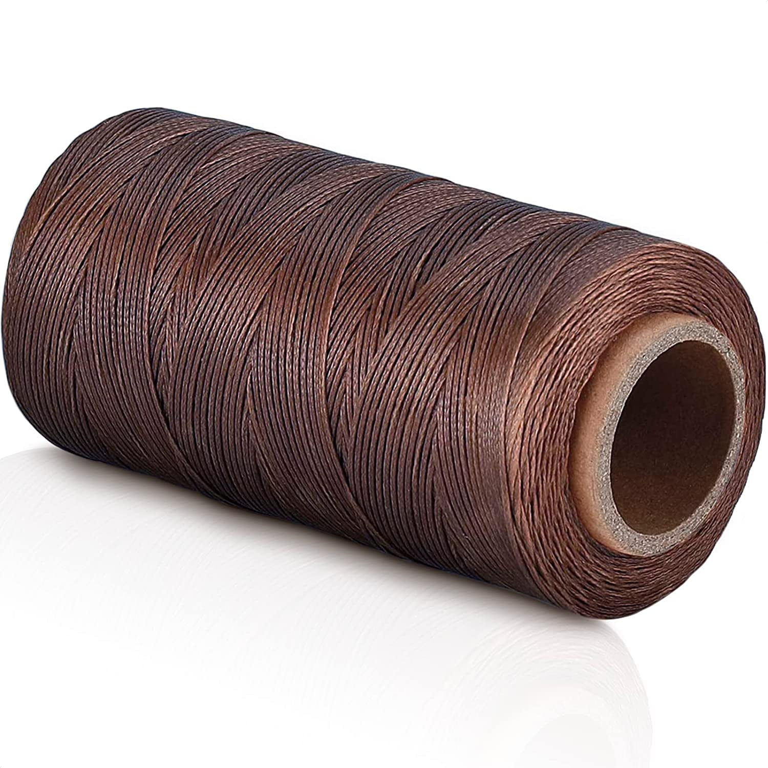 Zhuge Waxed Thread for Leather Sewing - 284 Yards 150d 1mm Brown Thread ...
