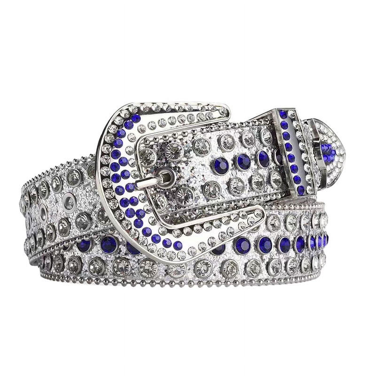 Zhuge Western Men Women Rhinestone Belts Bling Crystal Studded Leather ...