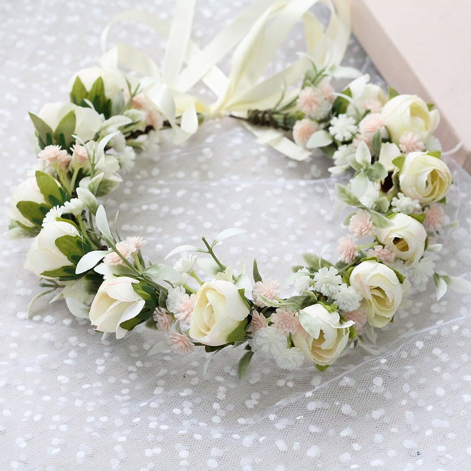 Zhuge Women Girls Adjustable Rose Flower Crown Floral Crown Garland ...