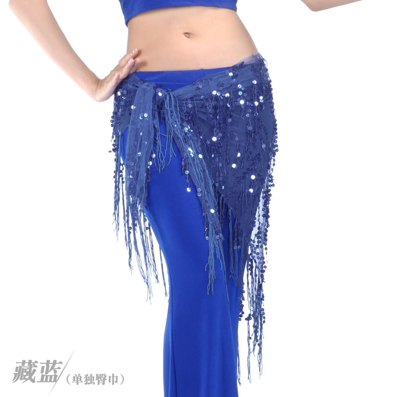 Zhuge Women's Belly Dance Hip Scarf, Sequin Tassel Tribal Triangle Wrap ...