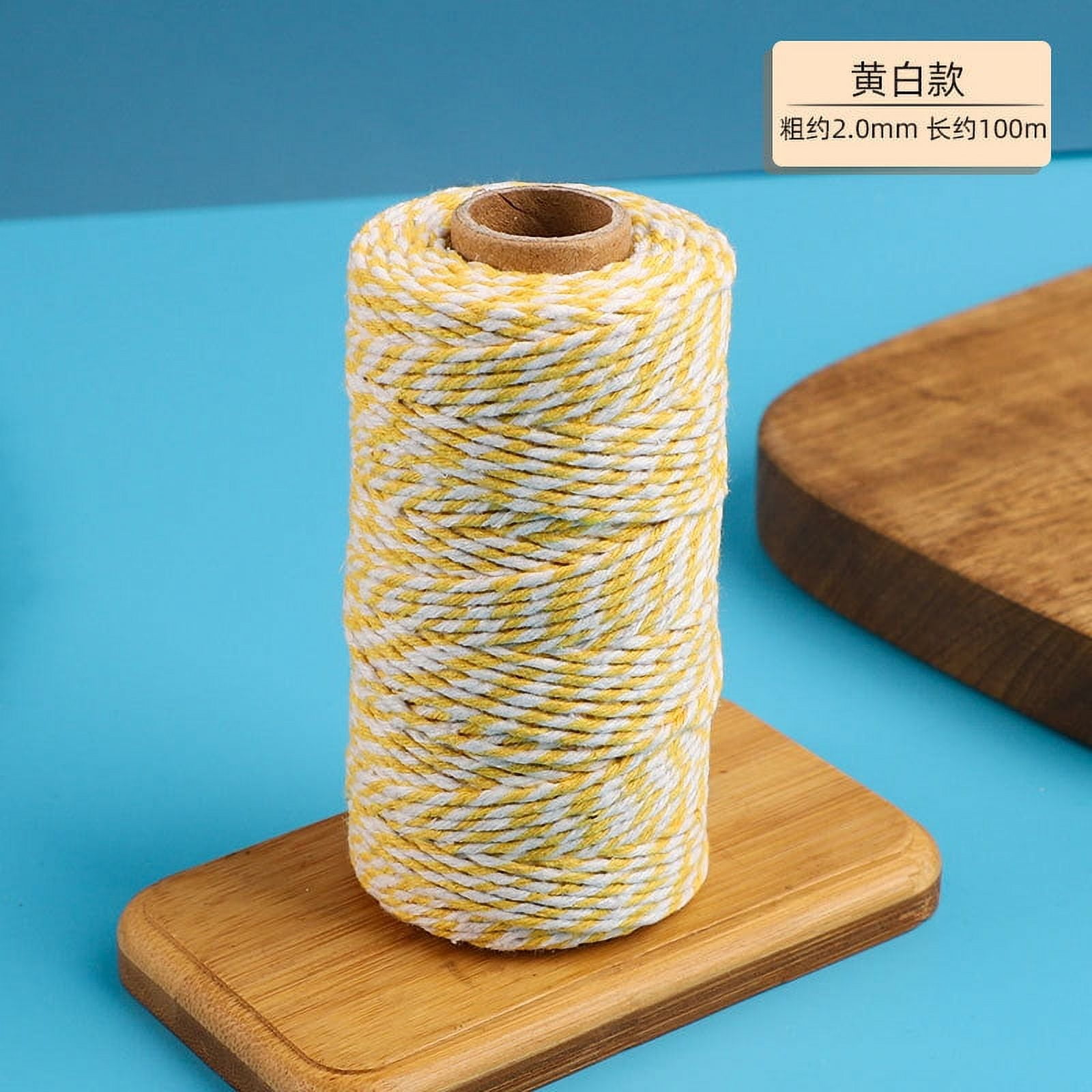 Zhuge Yellow and White Twine String, 328 Feet Christmas Bakers Twine ...