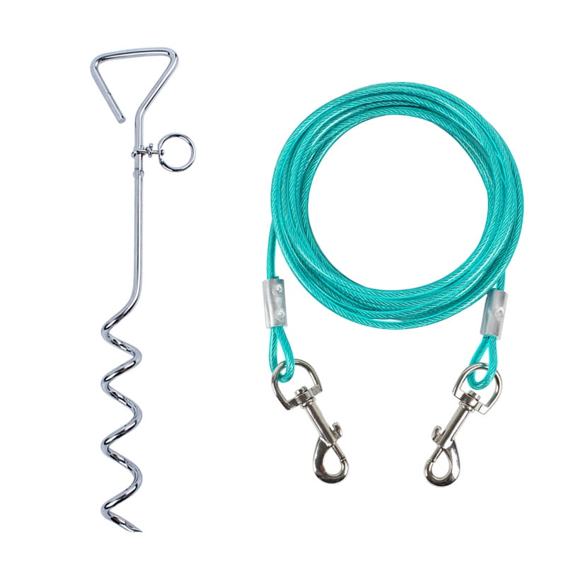 Zhuge dog leash and wooden stake set, suitable for large dogs in yards ...