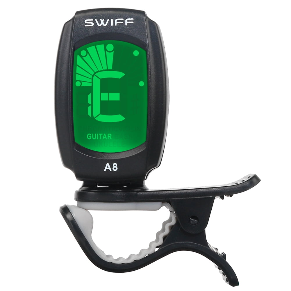 Zhuitw 3V A8 Chromatic Clip-On Tuner for Acoustic Electric Guitar Bass ...
