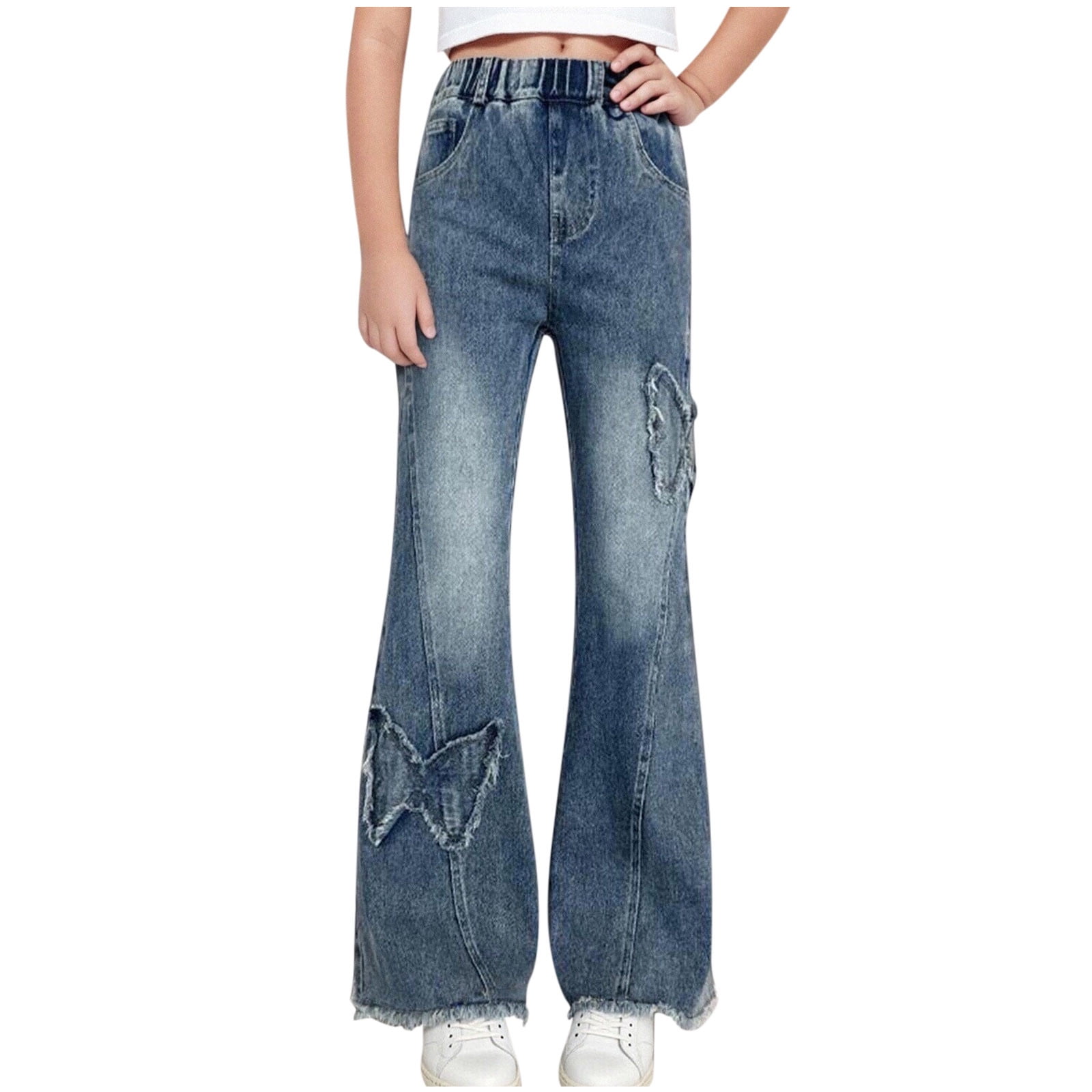 ZhuoLiL Girls Pants Size 12-14 Clearance Children Girls' Jeans Long ...