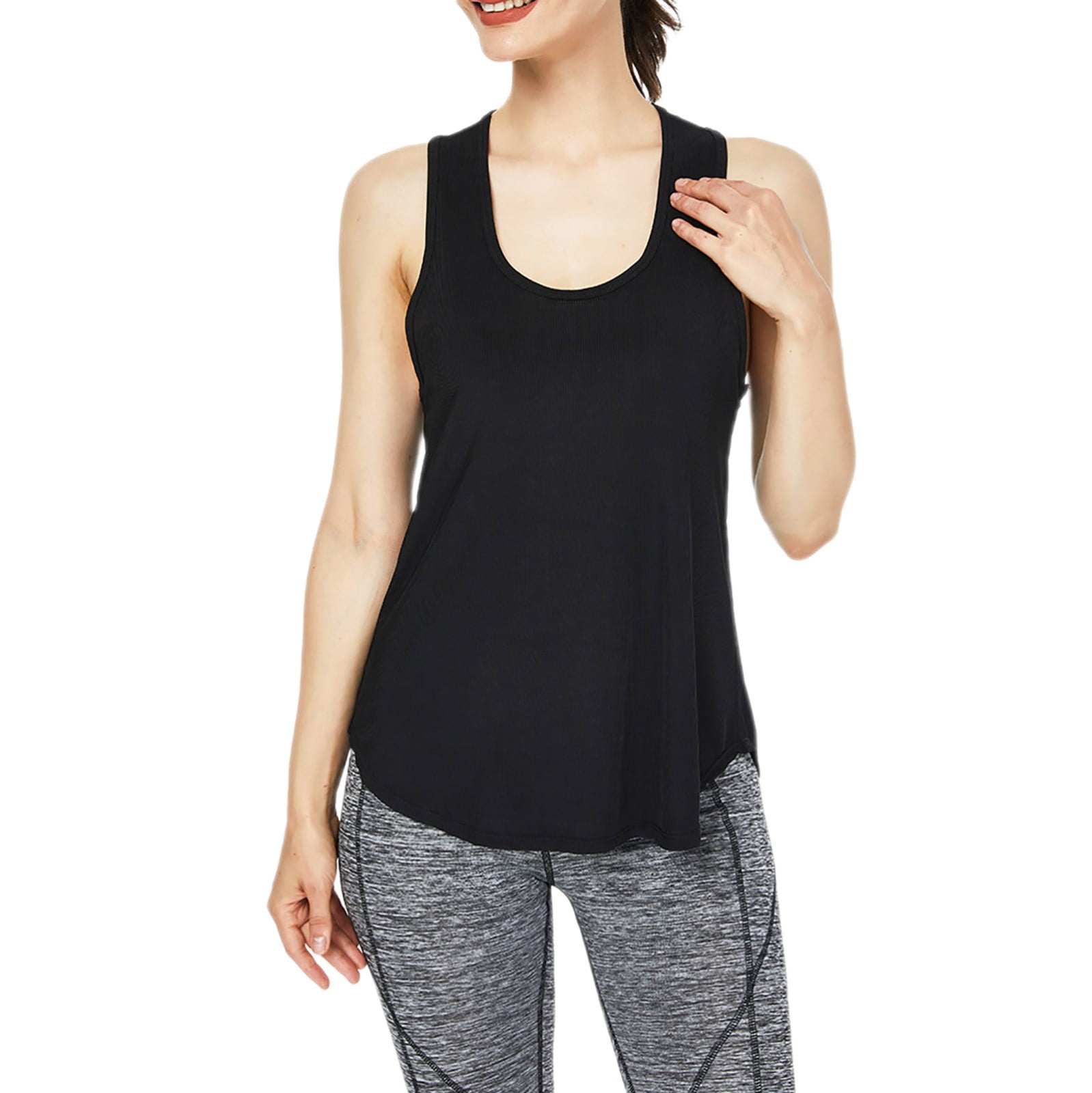 MuZeFu Women's 2024 Summer Outdoor Sports Tops Loose Racer Tops Fitness ...